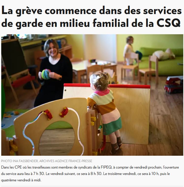 Soutien aux CPE et aux services de garde en milieu familial dans leurs ...